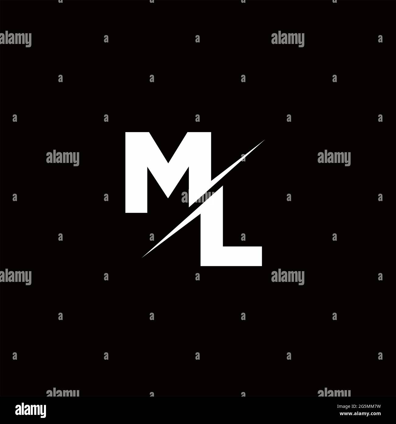 Logo Letter Monogram Slash with Modern logo designs template on Black ...