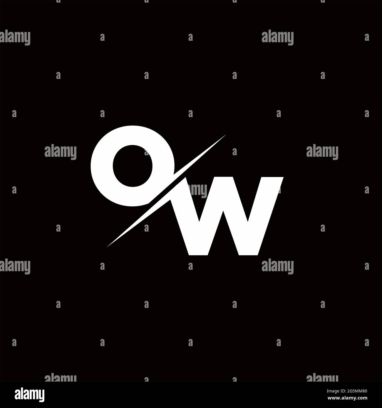 Logo Letter Monogram Slash with Modern logo designs template on Black ...