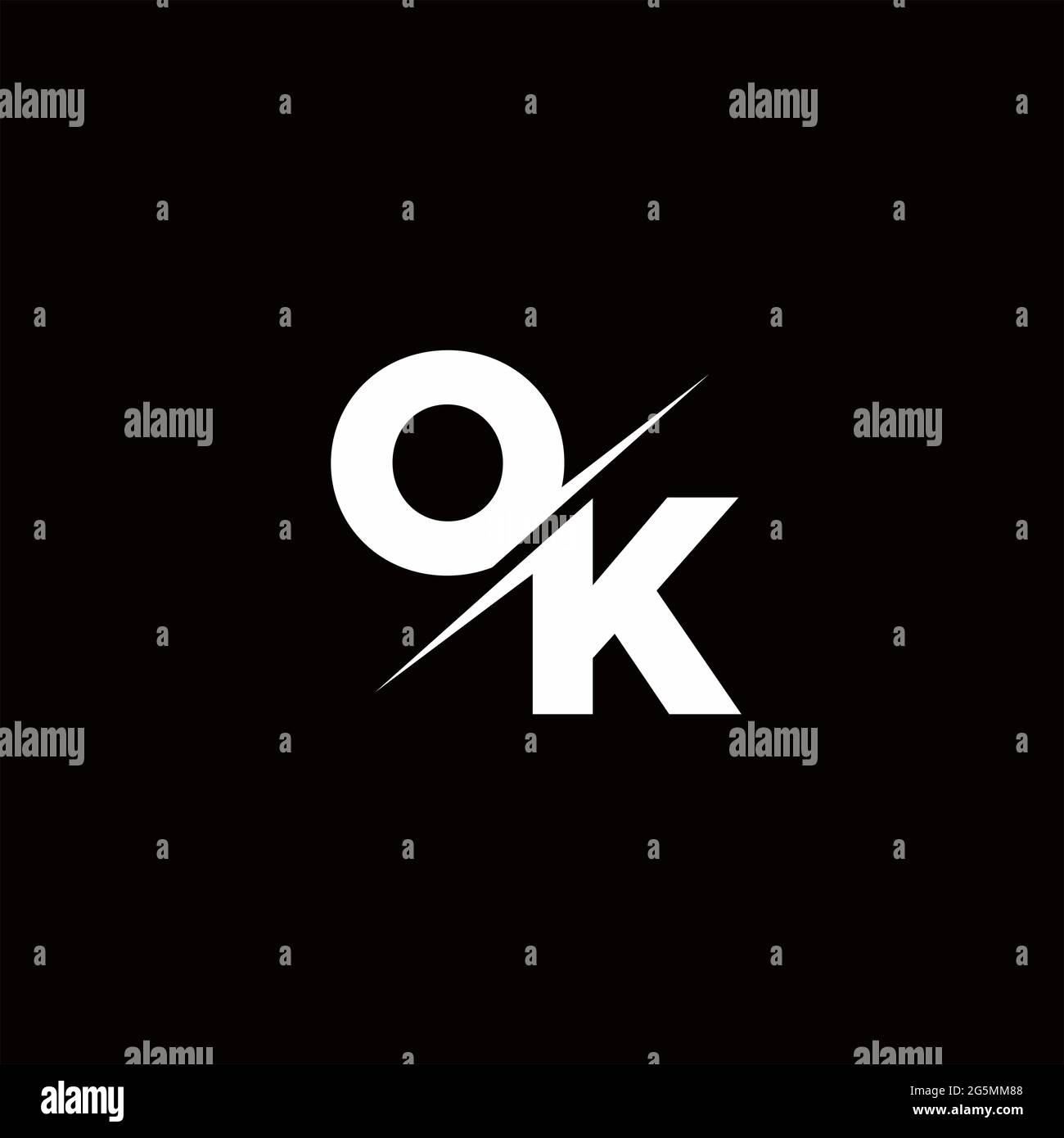 Logo Letter Monogram Slash with Modern logo designs template on Black ...