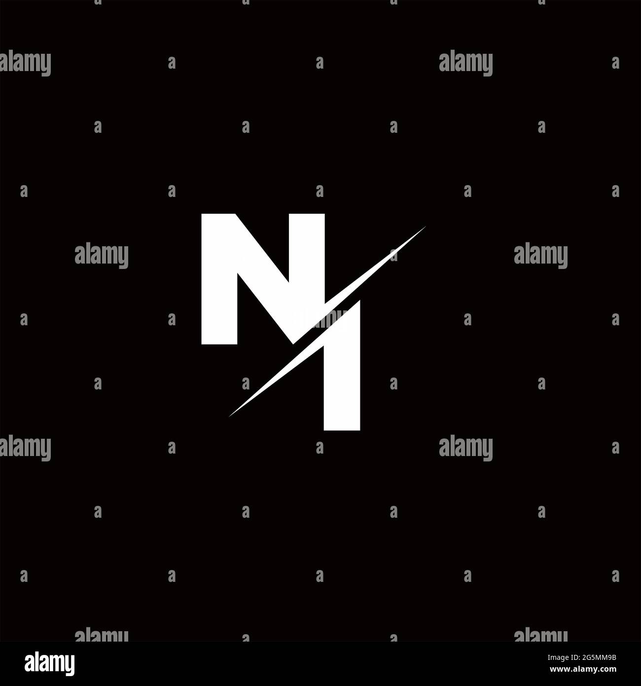 Logo Letter Monogram Slash with Modern logo designs template on Black ...