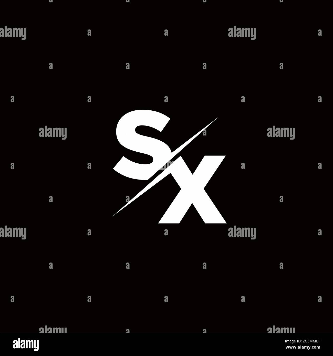 Logo Letter Monogram Slash with Modern logo designs template on Black ...