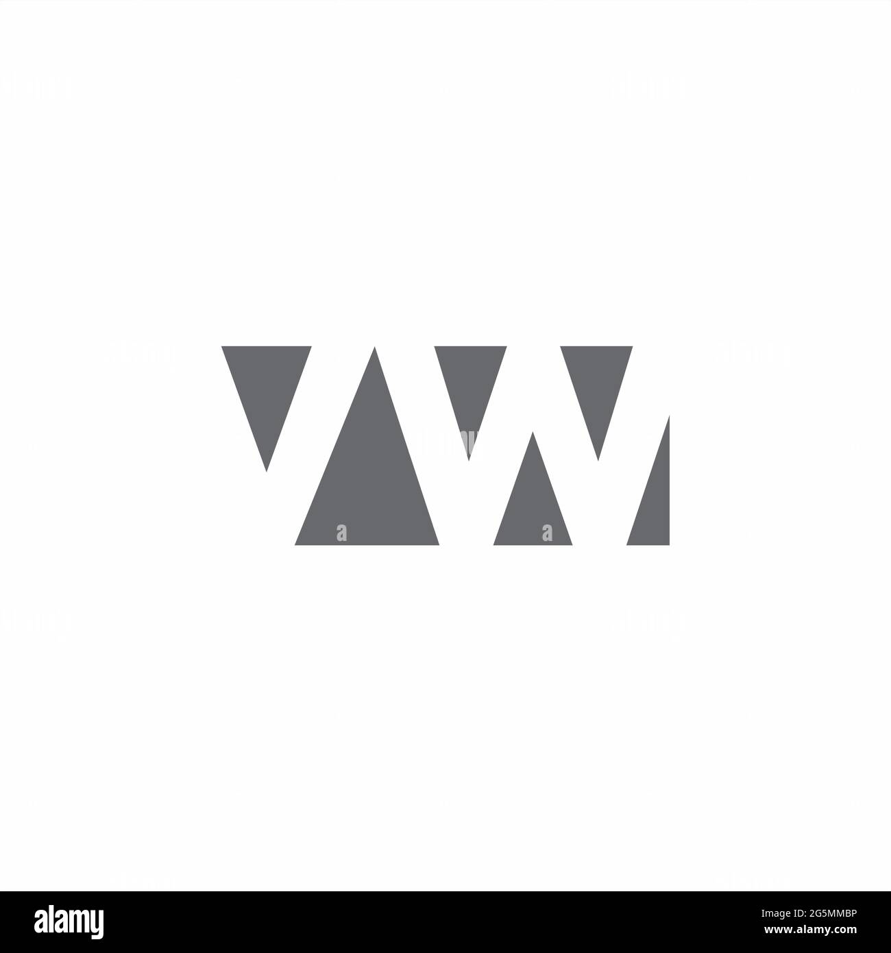 VW Logo monogram with negative space style design template isolated on ...