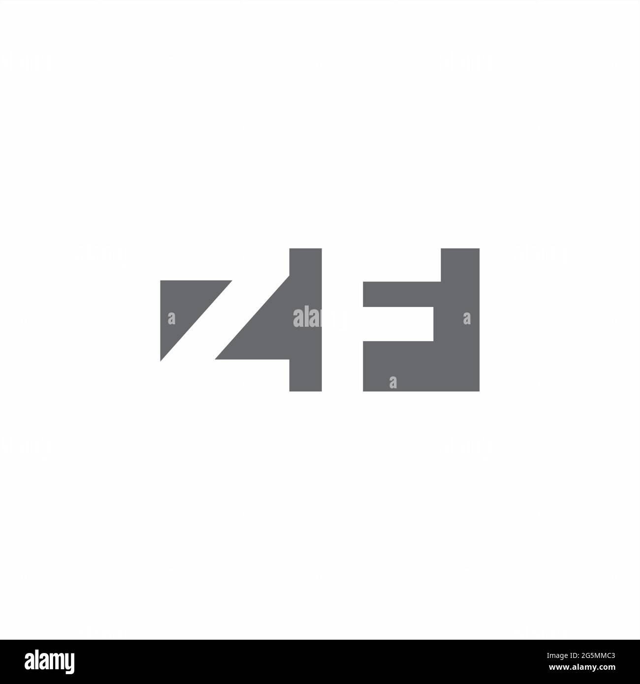 ZF Logo monogram with negative space style design template isolated on ...