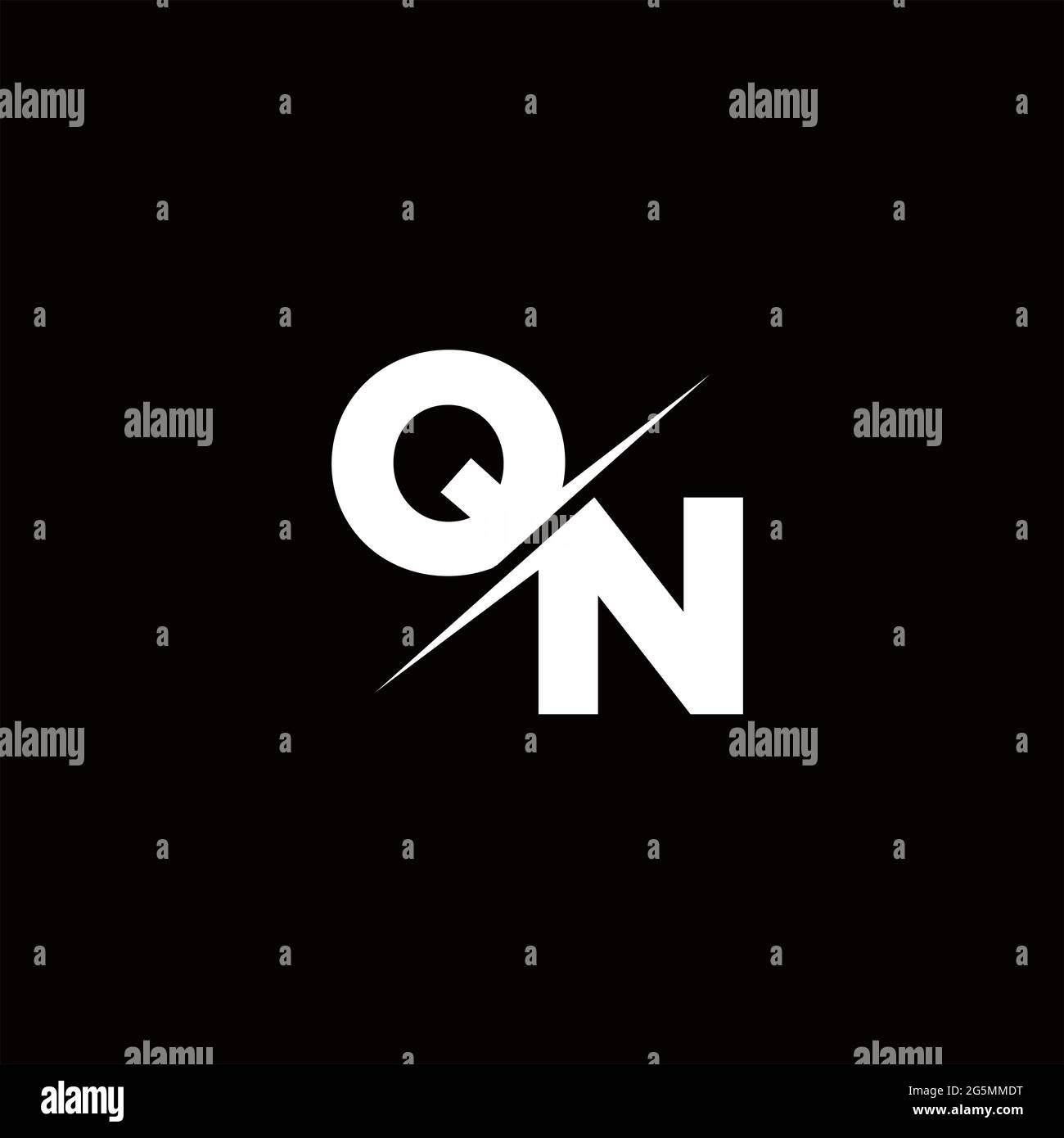 Logo Letter Monogram Slash with Modern logo designs template on Black ...