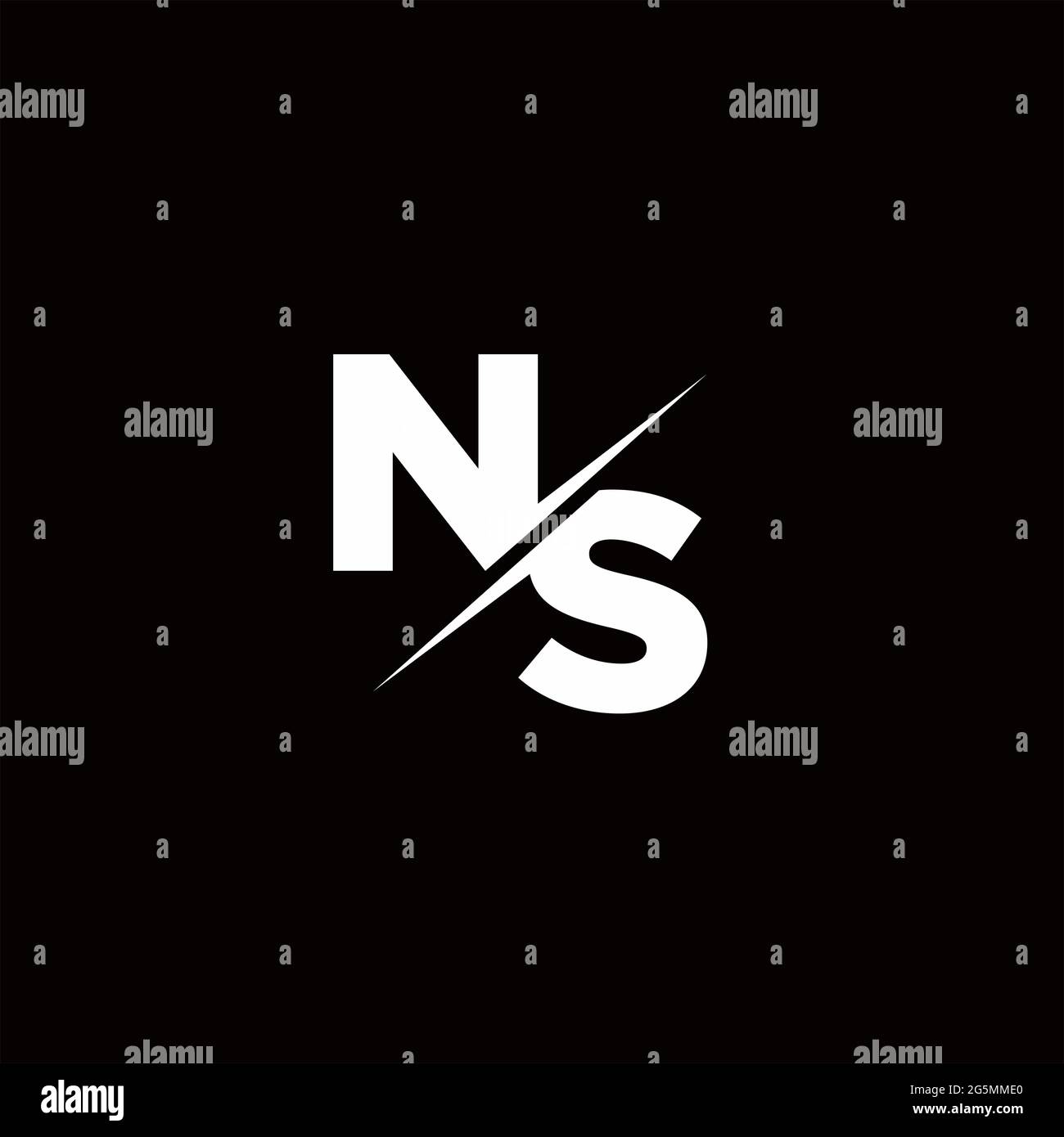 Logo Letter Monogram Slash with Modern logo designs template on Black ...
