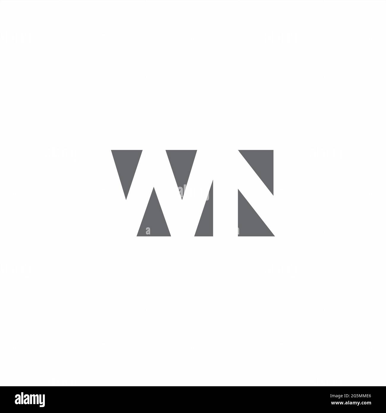 WN Logo monogram with negative space style design template isolated on ...