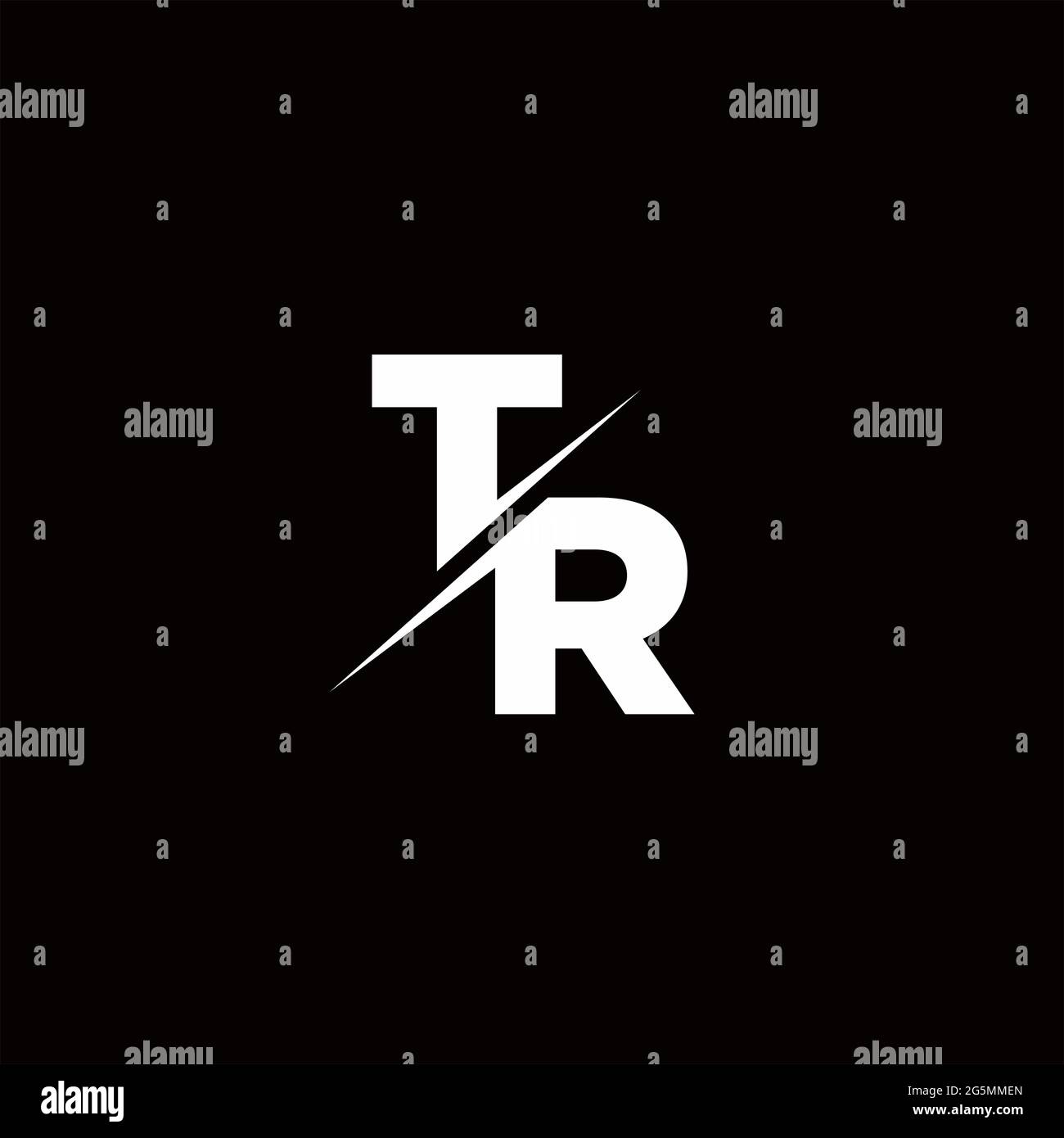 Logo Letter Monogram Slash with Modern logo designs template on Black ...