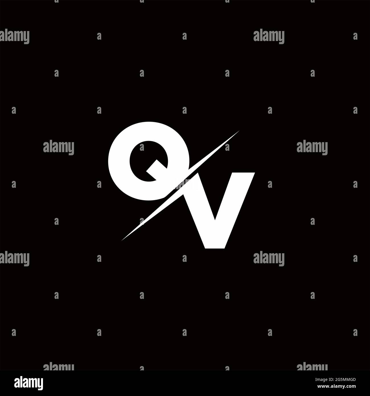 Logo Letter Monogram Slash with Modern logo designs template on Black ...