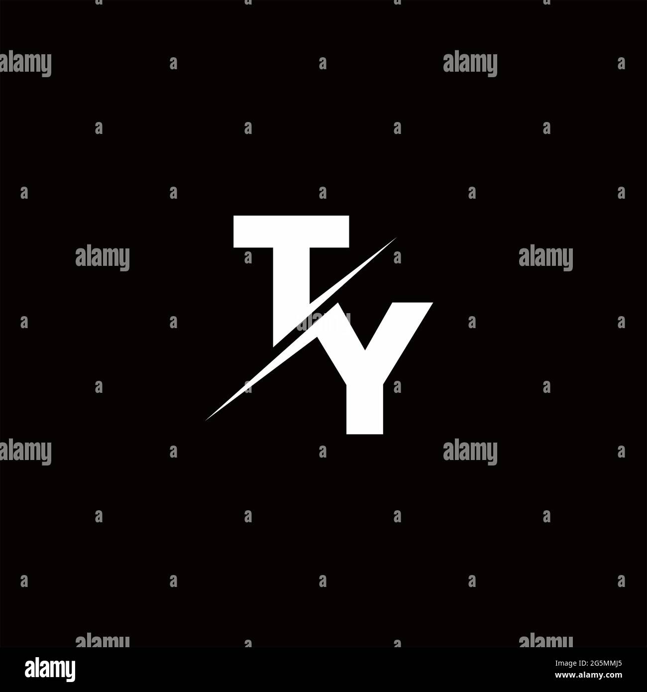 Logo Letter Monogram Slash with Modern logo designs template on Black ...