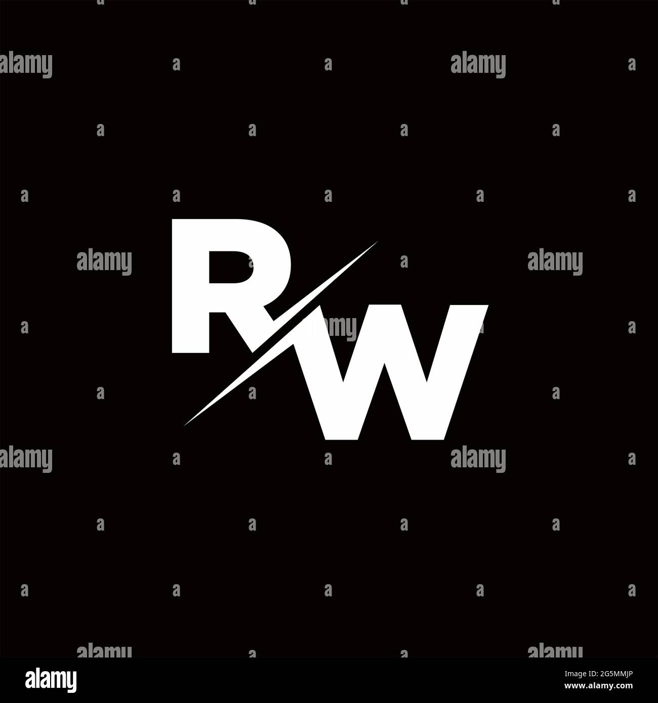 Logo Letter Monogram Slash with Modern logo designs template on Black ...