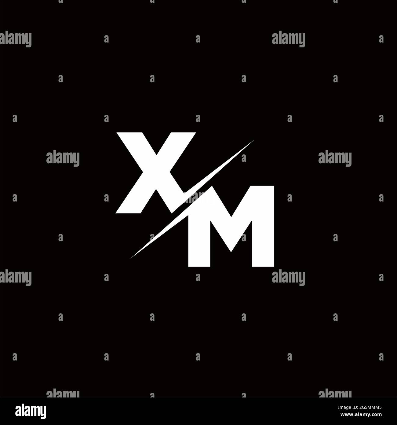 Logo Letter Monogram Slash with Modern logo designs template on Black ...