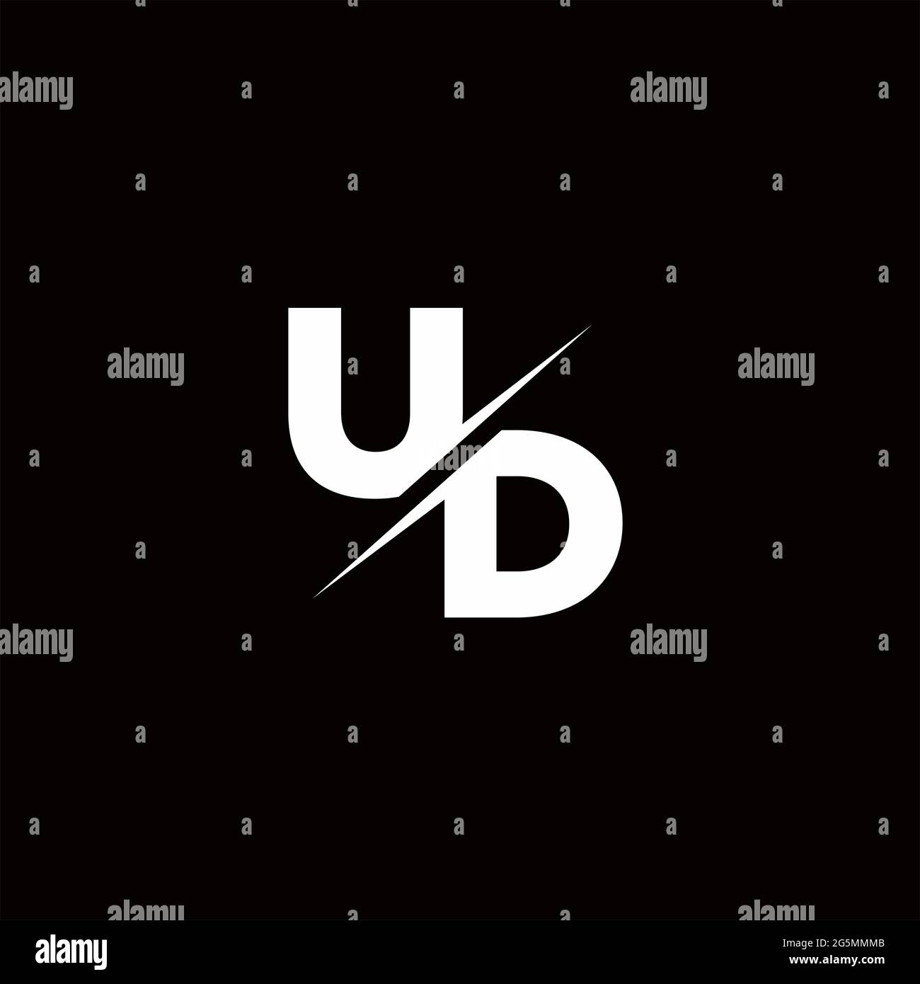 Logo Letter Monogram Slash with Modern logo designs template on Black ...
