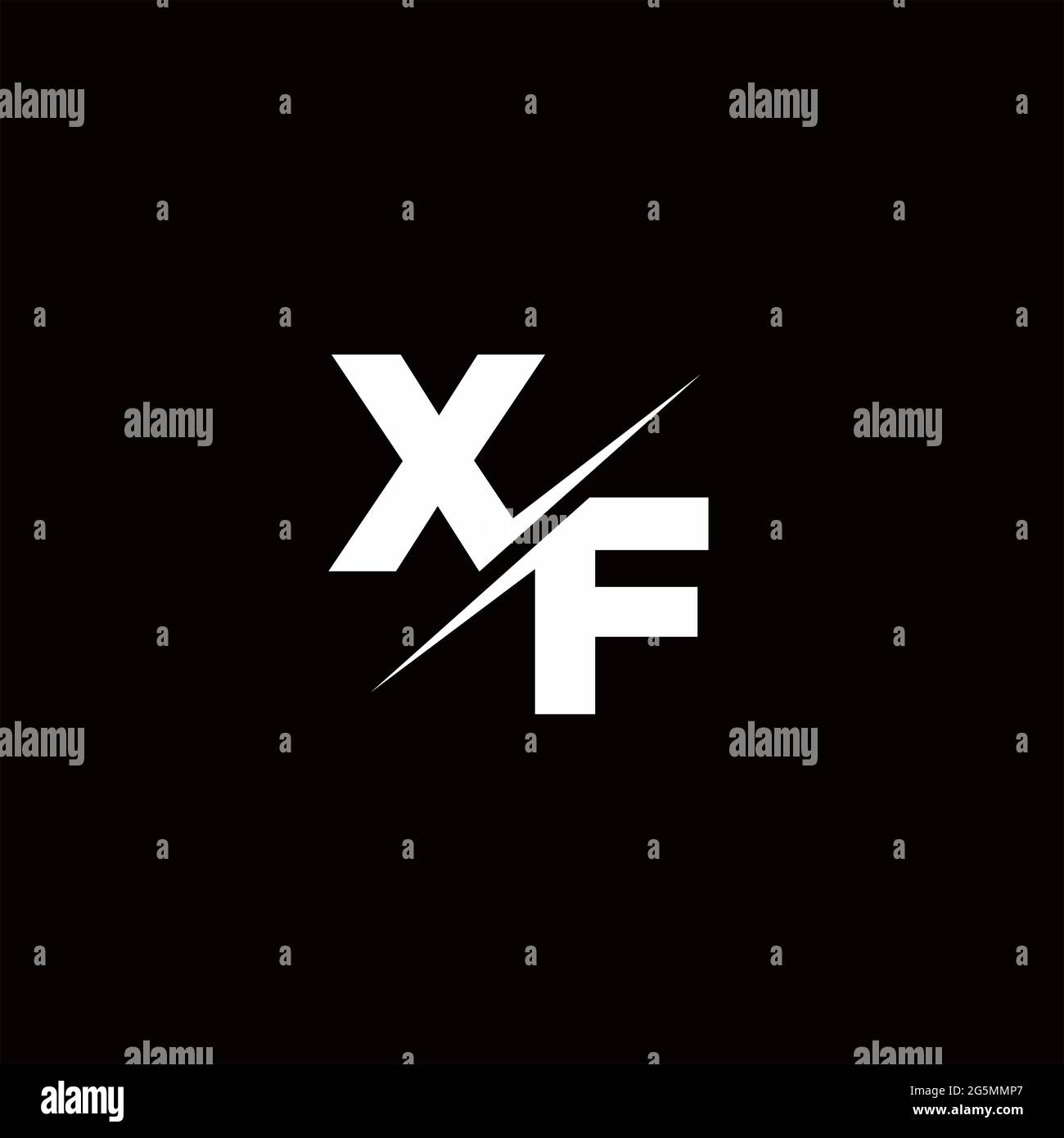 Logo Letter Monogram Slash with Modern logo designs template on Black ...