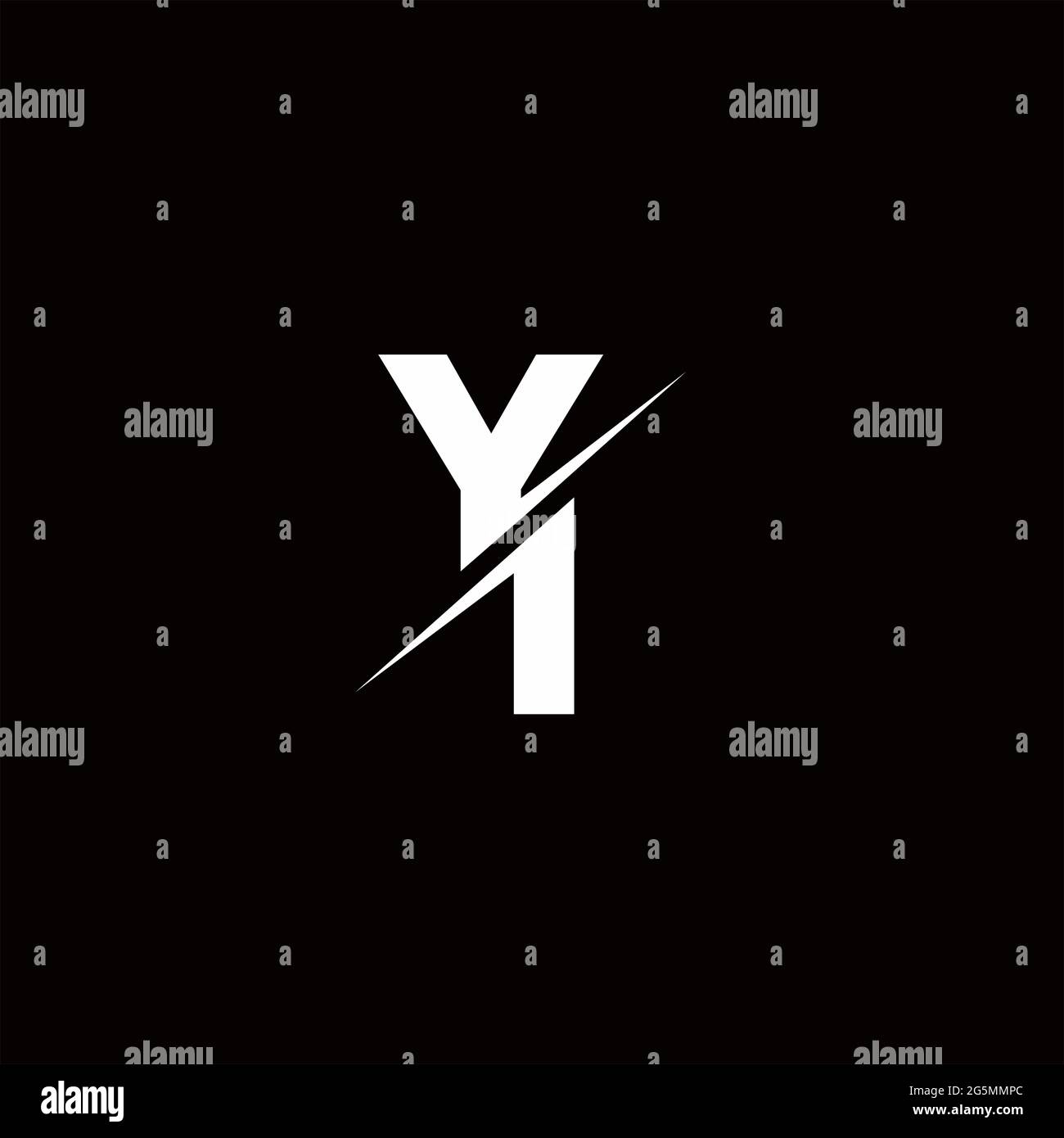 Logo Letter Monogram Slash with Modern logo designs template on Black ...