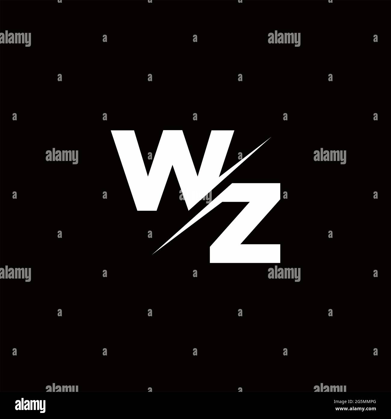 Logo Letter Monogram Slash with Modern logo designs template on Black ...