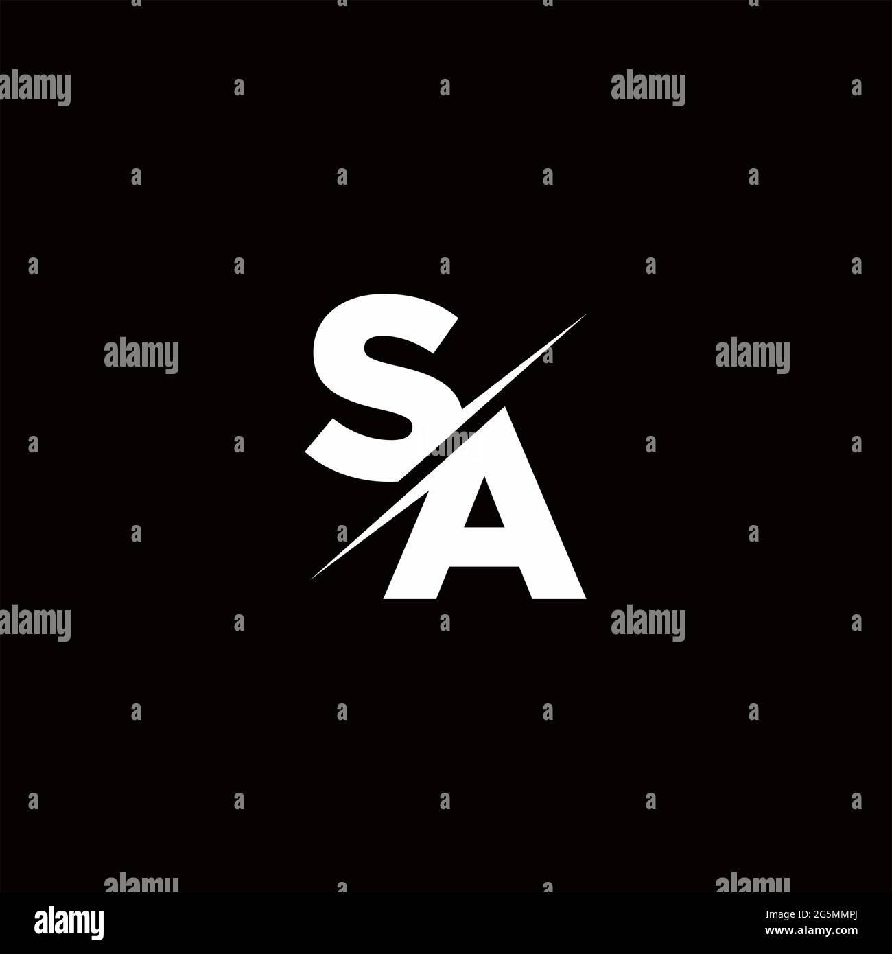 Logo Letter Monogram Slash with Modern logo designs template on Black ...
