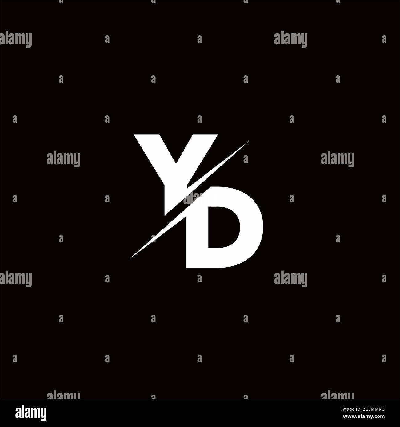 Logo Letter Monogram Slash with Modern logo designs template on Black ...