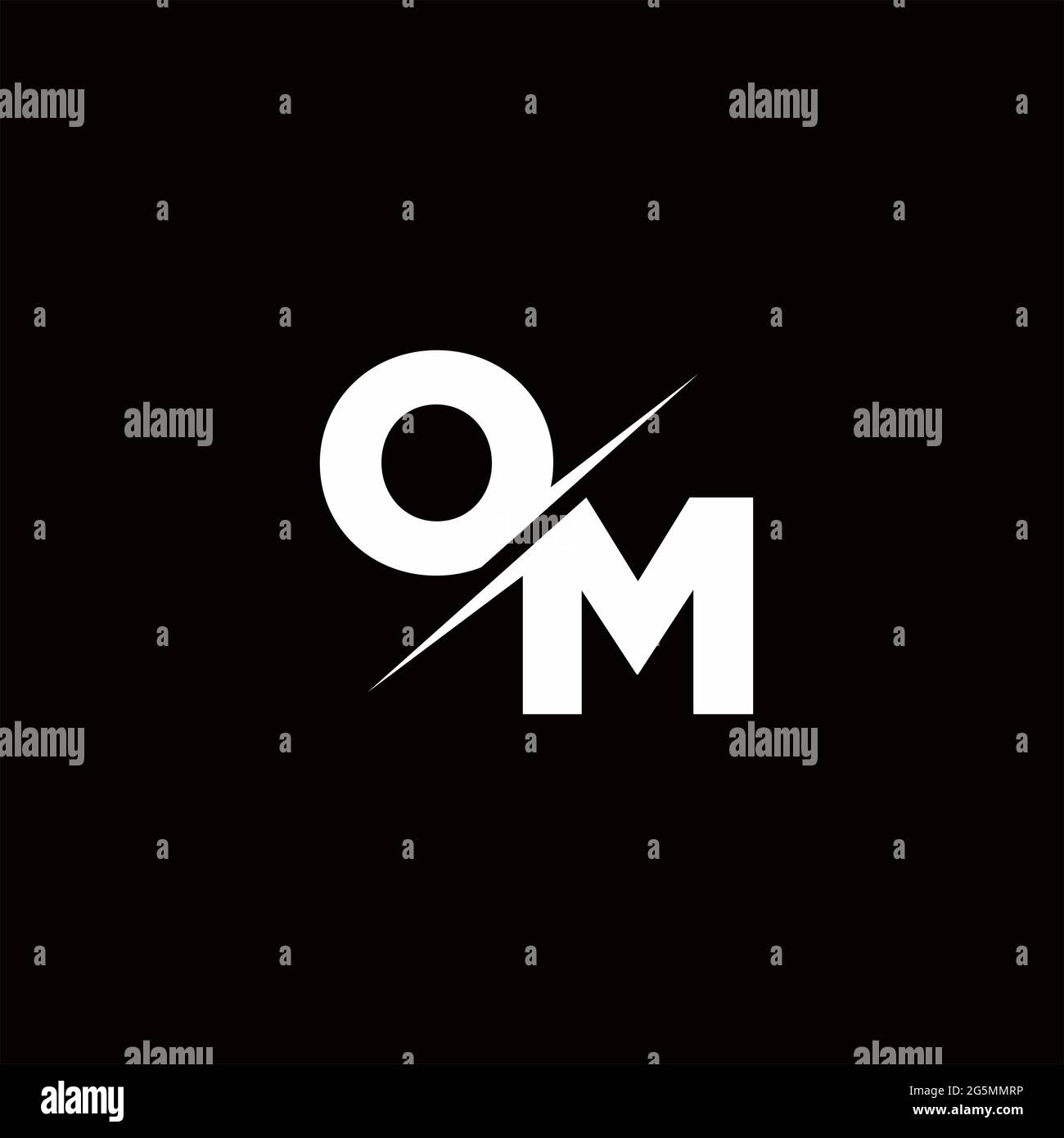 Logo Letter Monogram Slash with Modern logo designs template on Black ...