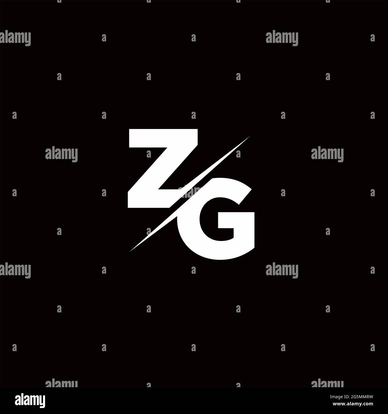Logo Letter Monogram Slash with Modern logo designs template on Black ...