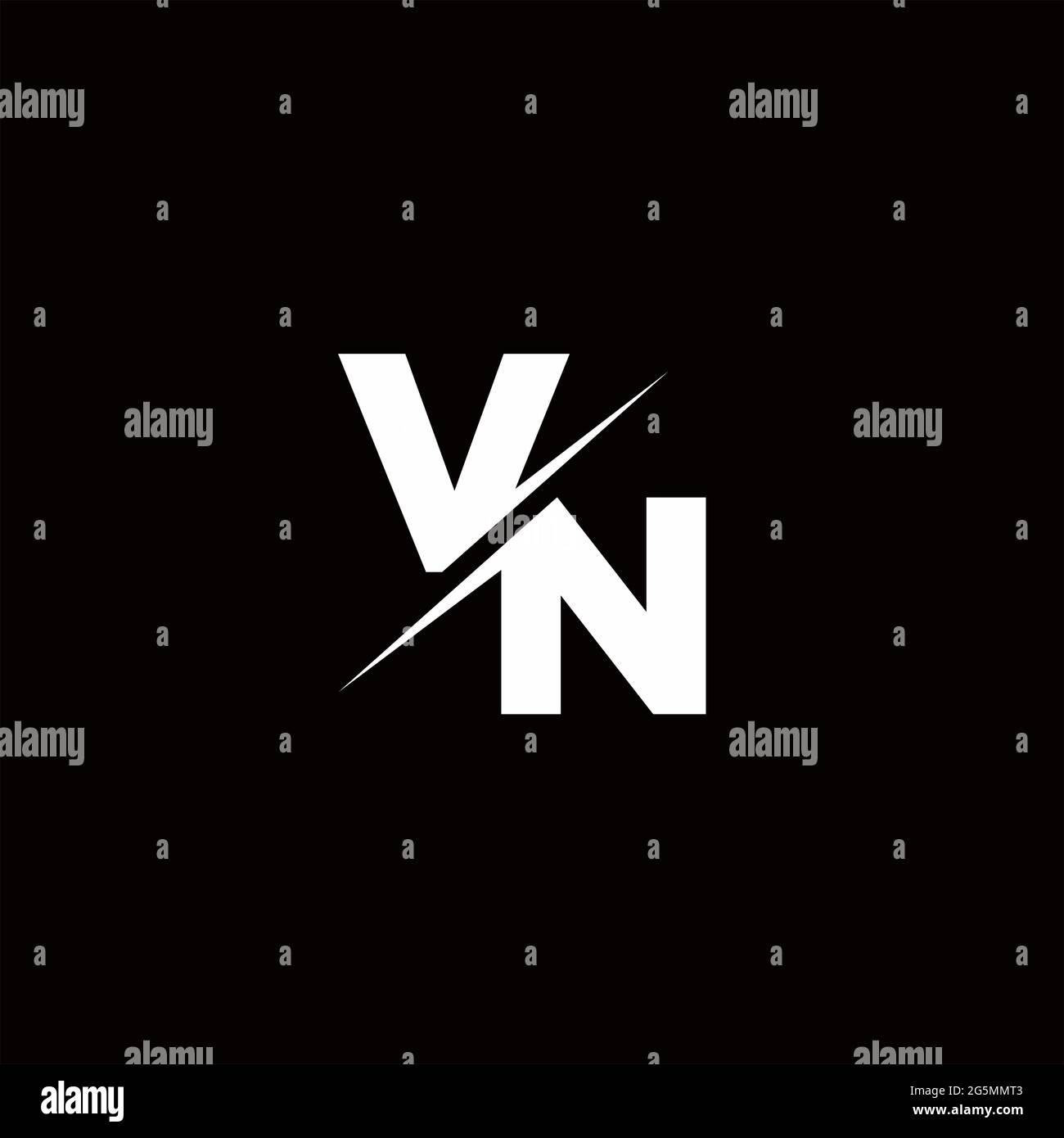 Logo Letter Monogram Slash with Modern logo designs template on Black ...
