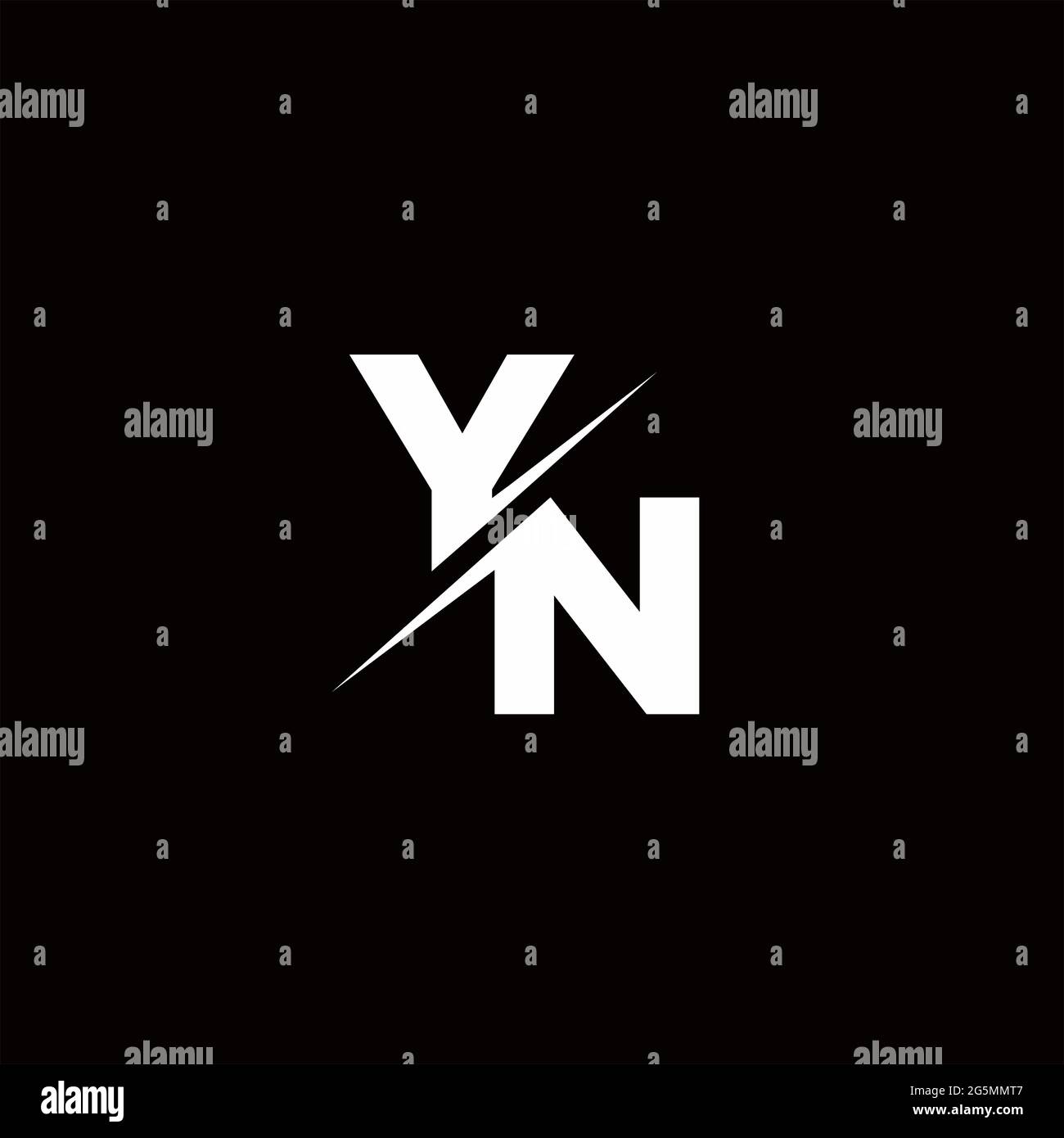 Logo Letter Monogram Slash with Modern logo designs template on Black ...