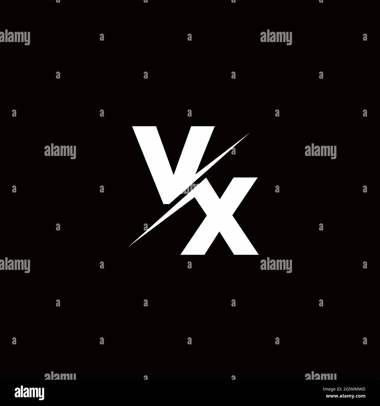 Logo Letter Monogram Slash with Modern logo designs template on Black ...