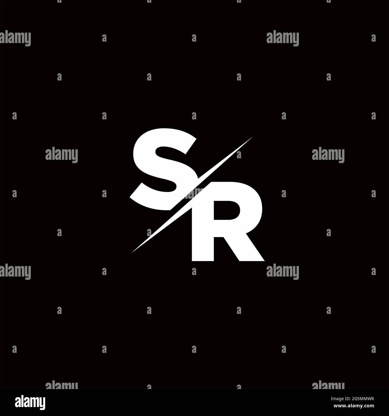 Logo Letter Monogram Slash with Modern logo designs template on Black ...