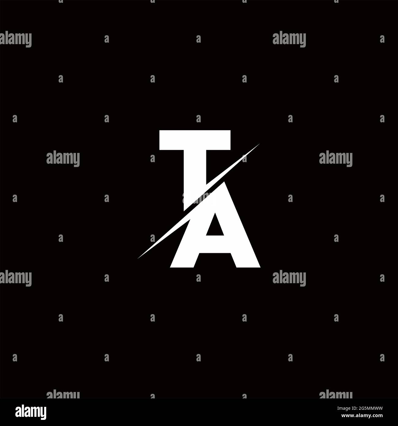 Logo Letter Monogram Slash with Modern logo designs template on Black ...