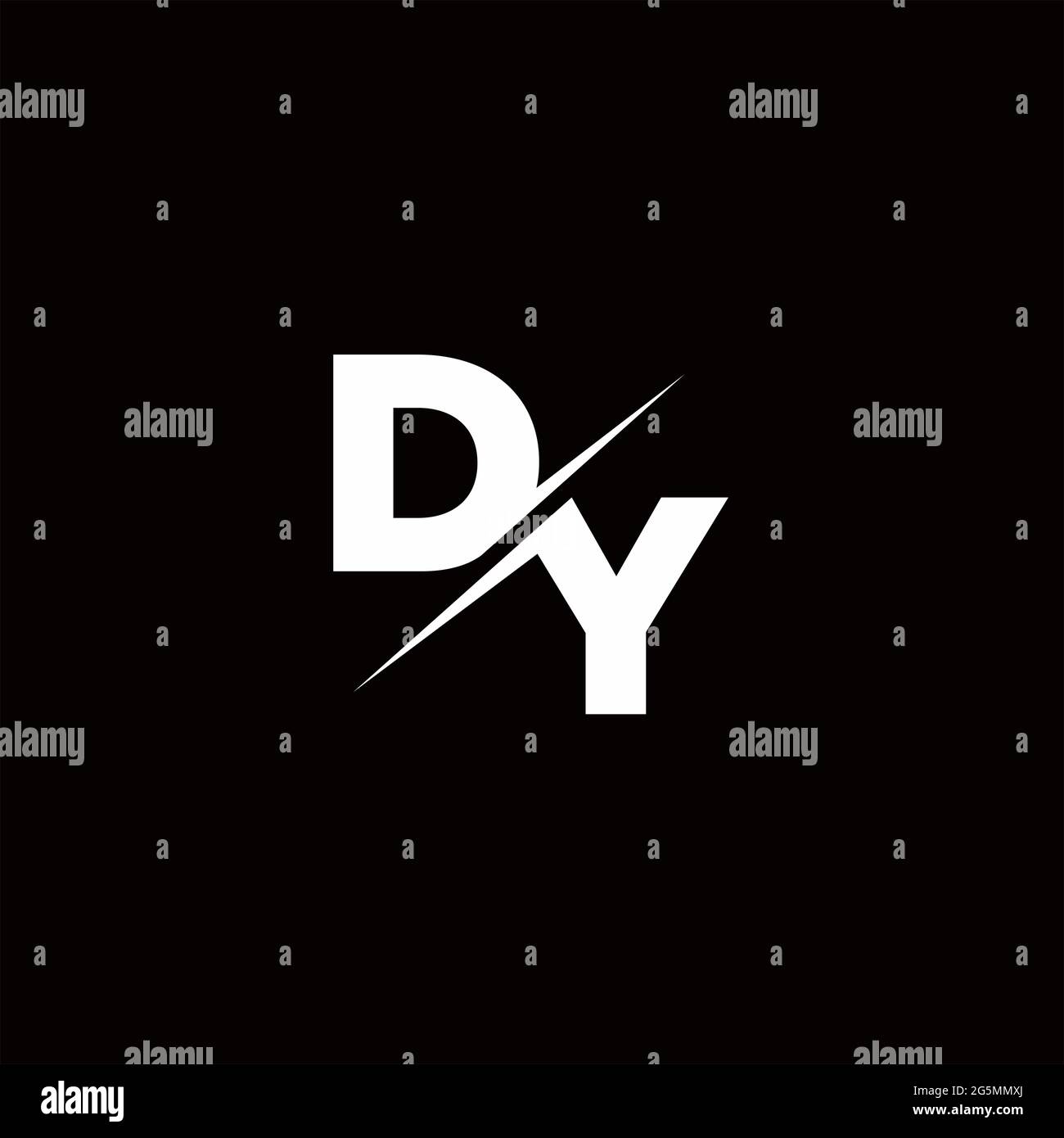 Logo Letter Monogram Slash with Modern logo designs template on Black ...