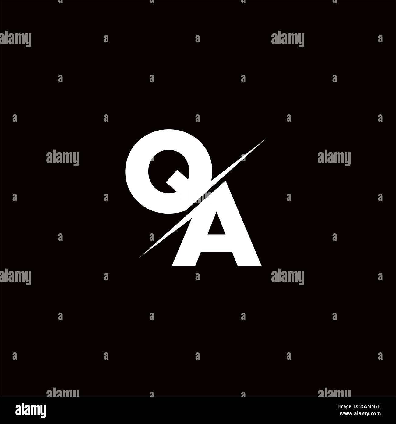 Logo Letter Monogram Slash with Modern logo designs template on Black ...