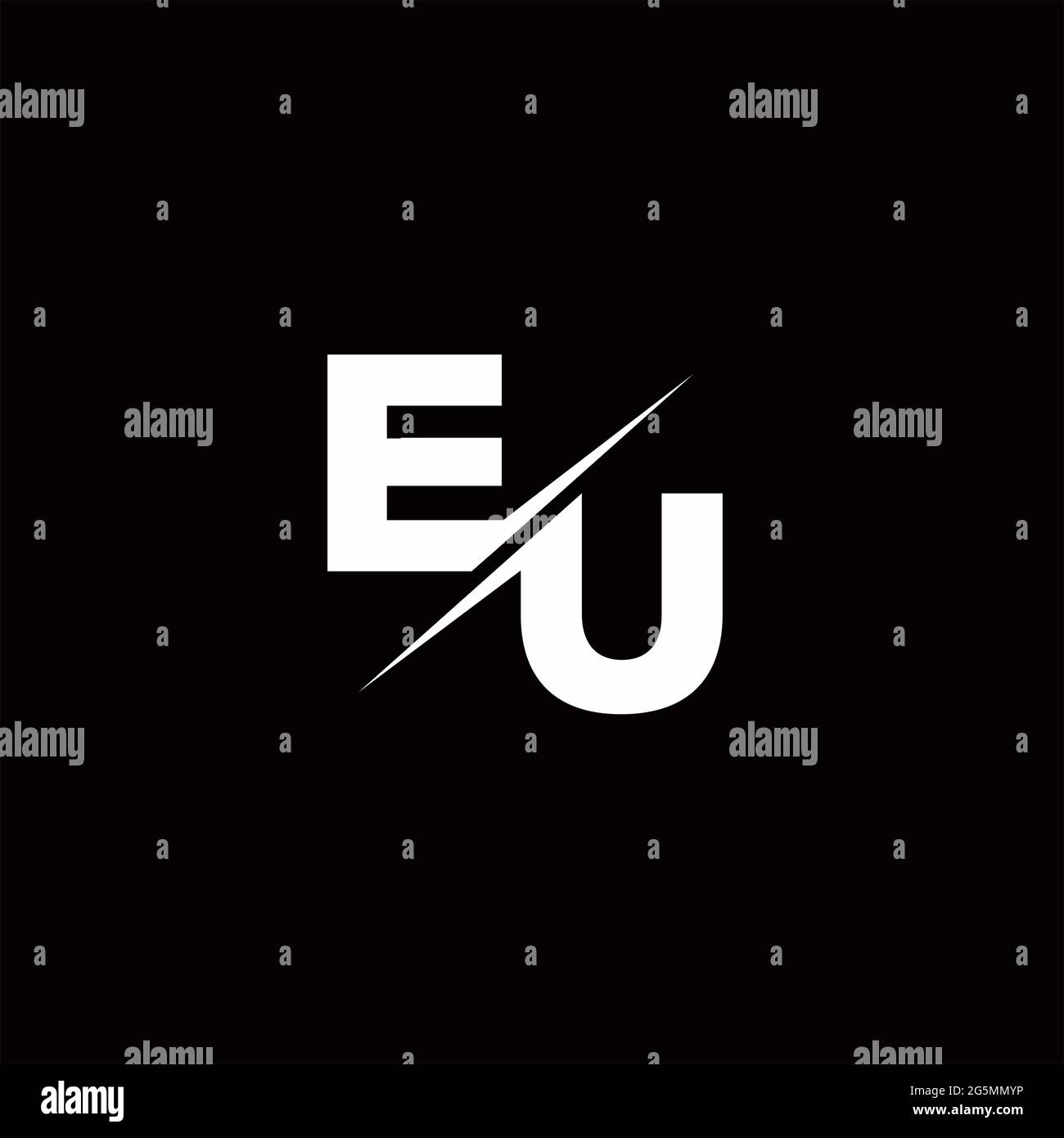 Logo Letter Monogram Slash with Modern logo designs template on Black ...