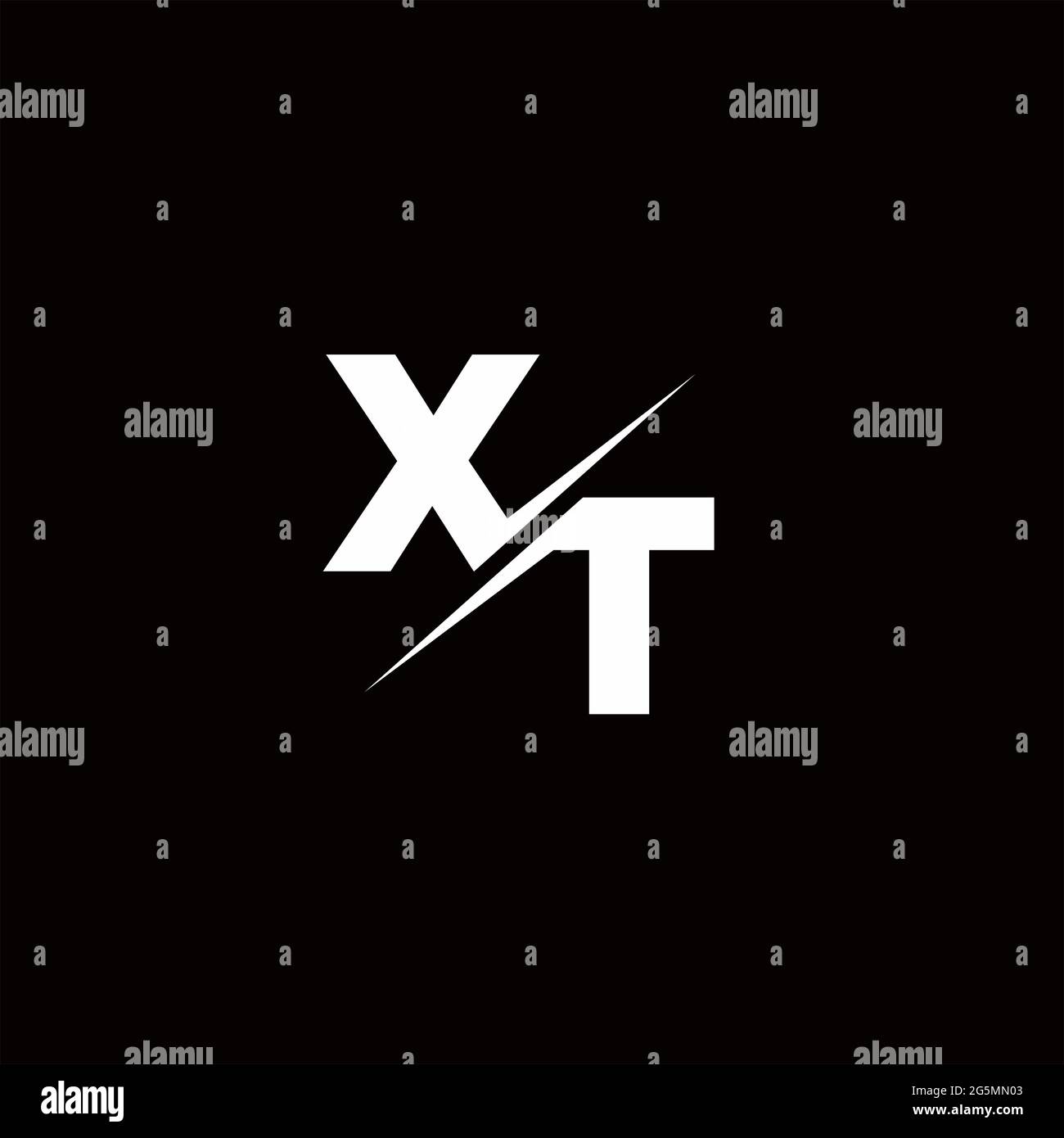 Logo Letter Monogram Slash with Modern logo designs template on Black ...