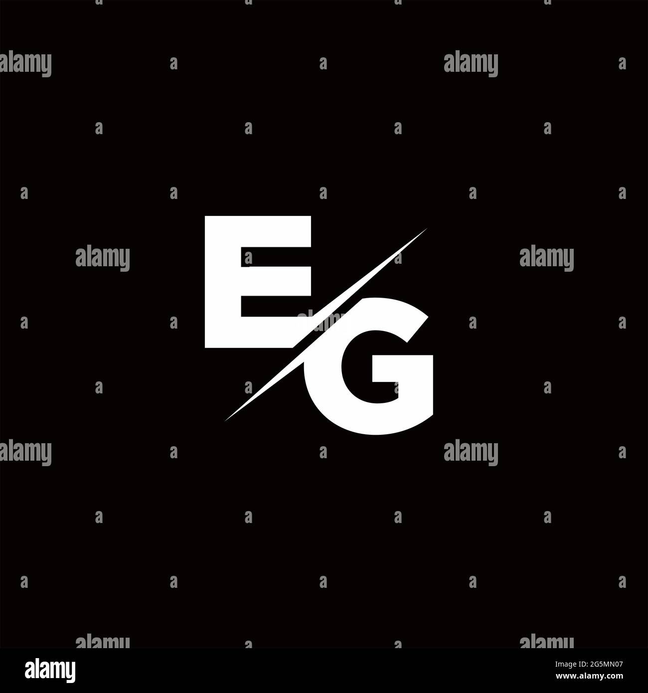 Logo Letter Monogram Slash with Modern logo designs template on Black ...