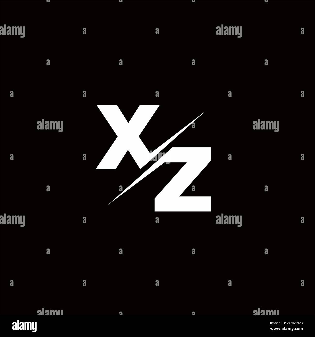 Logo Letter Monogram Slash with Modern logo designs template on Black ...