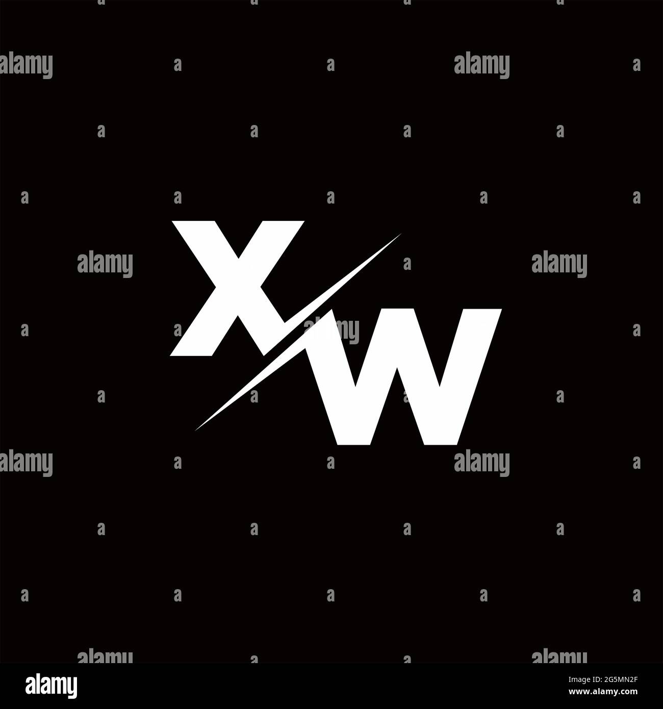 Logo Letter Monogram Slash with Modern logo designs template on Black ...