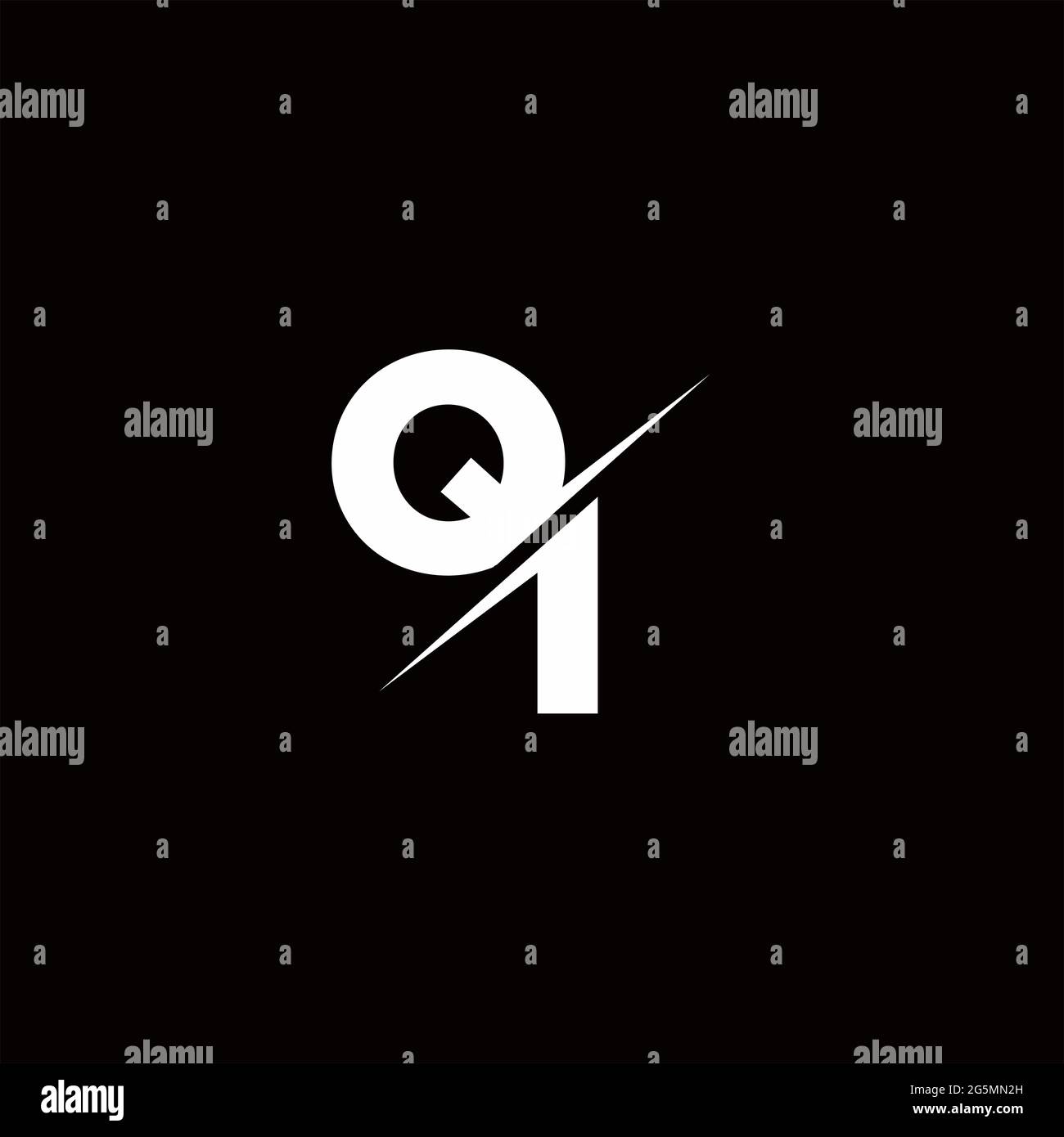 Logo Letter Monogram Slash with Modern logo designs template on Black ...