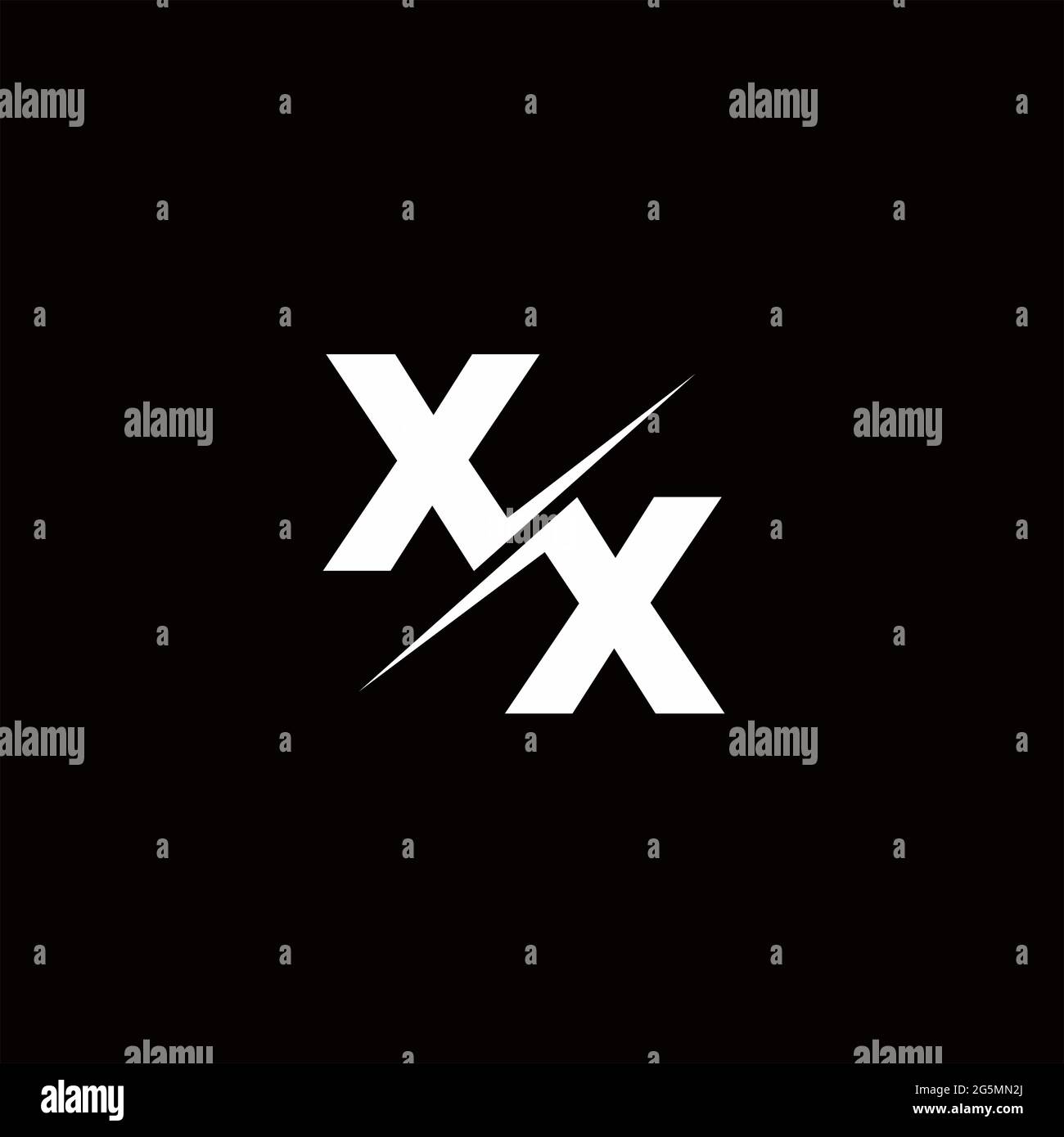 Logo Letter Monogram Slash with Modern logo designs template on Black ...