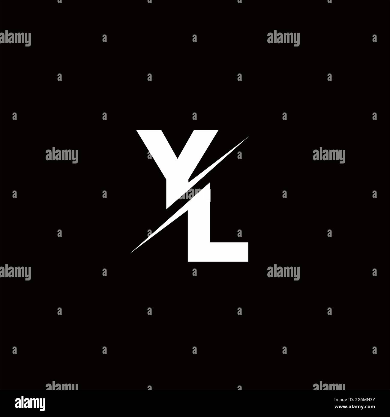 Logo Letter Monogram Slash with Modern logo designs template on Black ...