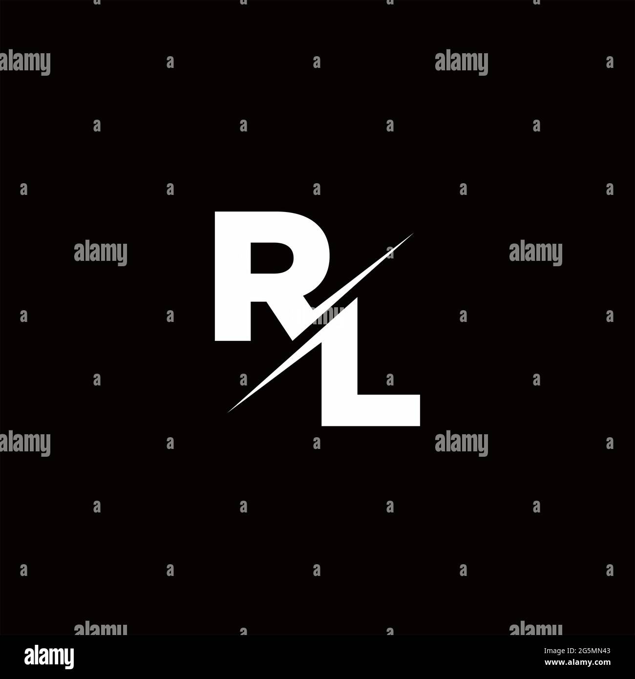 Logo Letter Monogram Slash with Modern logo designs template on Black ...