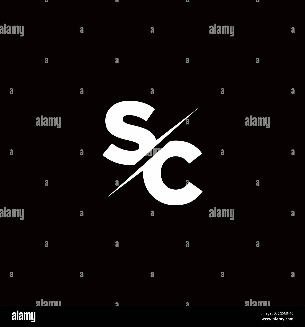 Logo Letter Monogram Slash with Modern logo designs template on Black ...