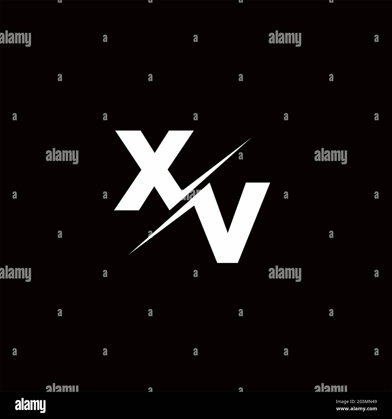 Logo Letter Monogram Slash with Modern logo designs template on Black ...