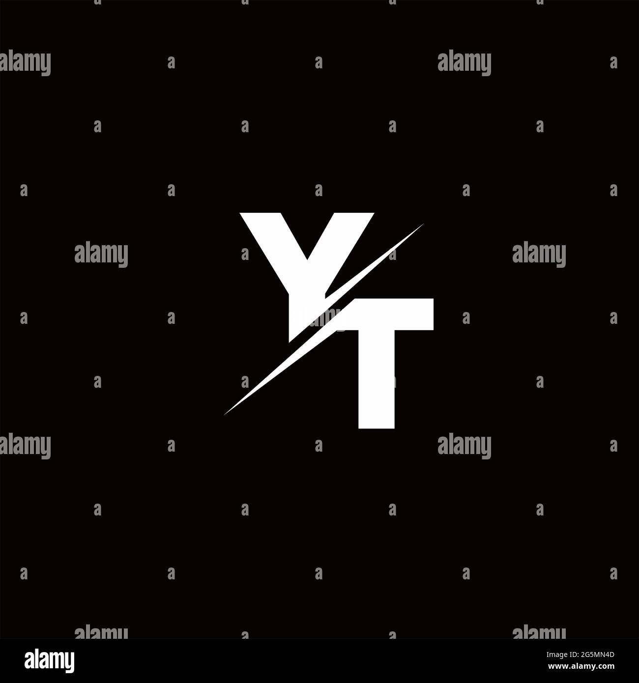Logo Letter Monogram Slash with Modern logo designs template on Black ...