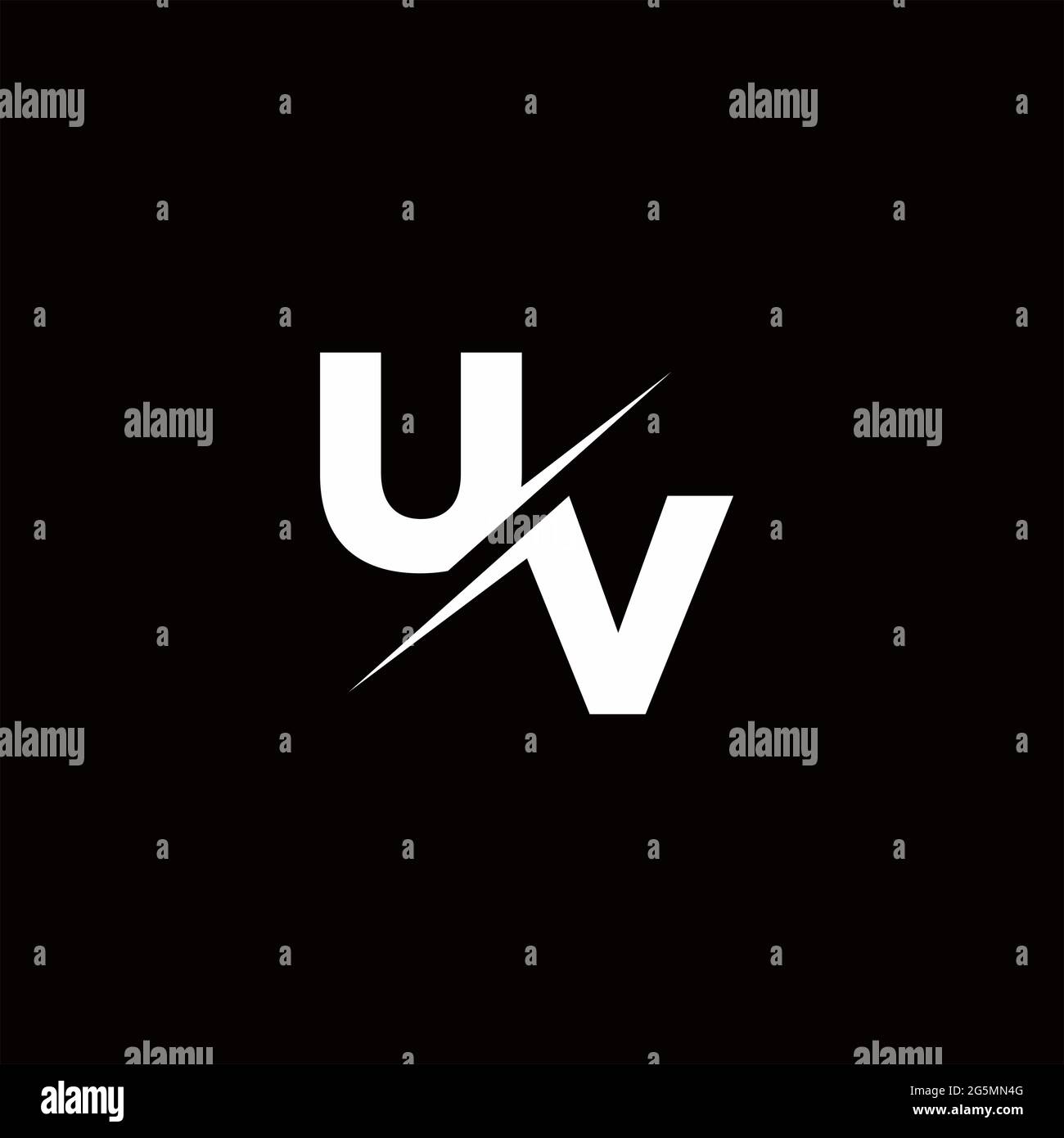Logo Letter Monogram Slash with Modern logo designs template on Black ...