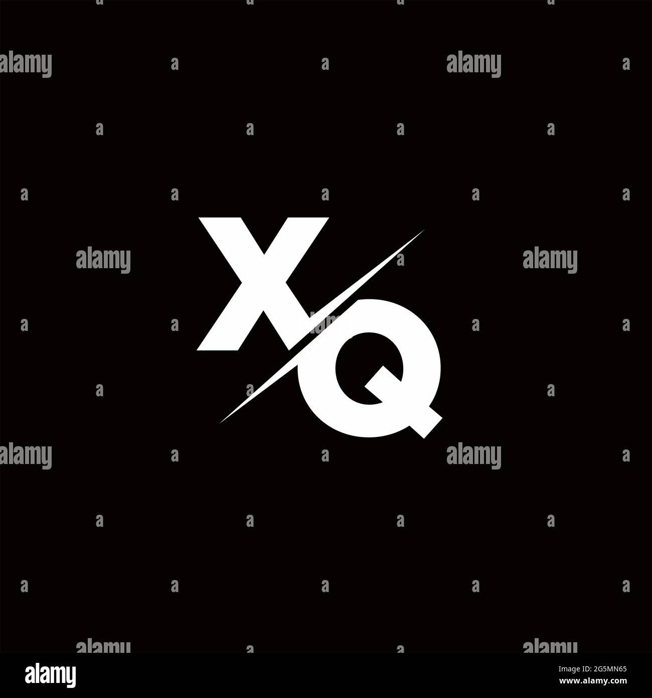 Logo Letter Monogram Slash with Modern logo designs template on Black ...