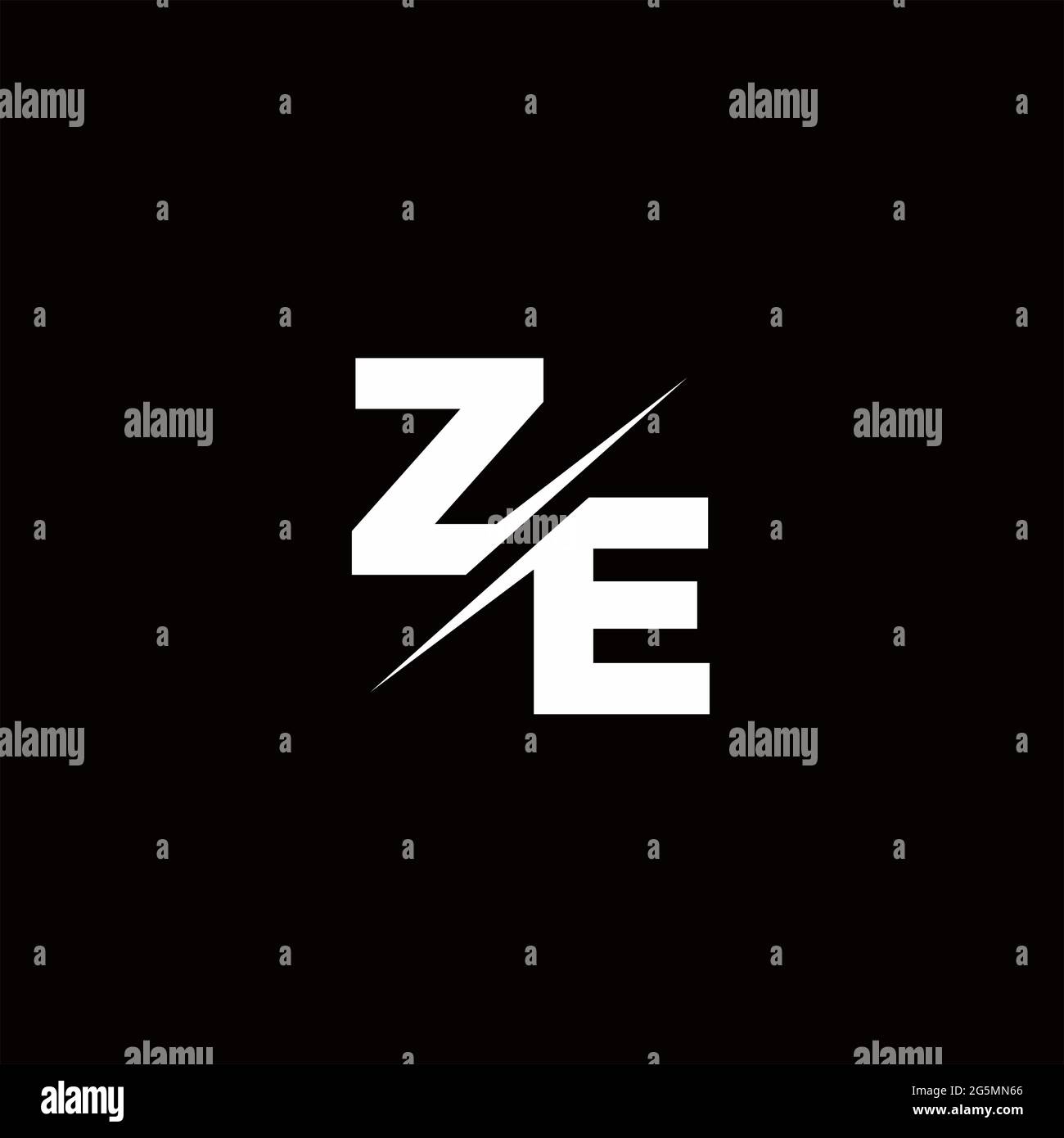 Logo Letter Monogram Slash with Modern logo designs template on Black ...
