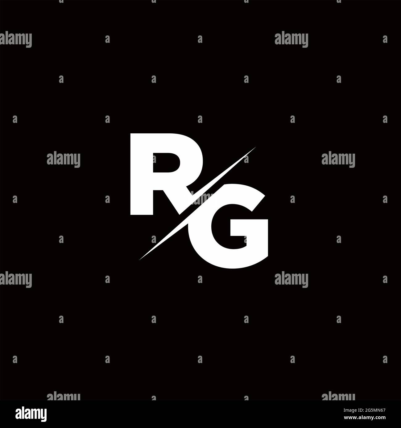 Logo Letter Monogram Slash with Modern logo designs template on Black ...