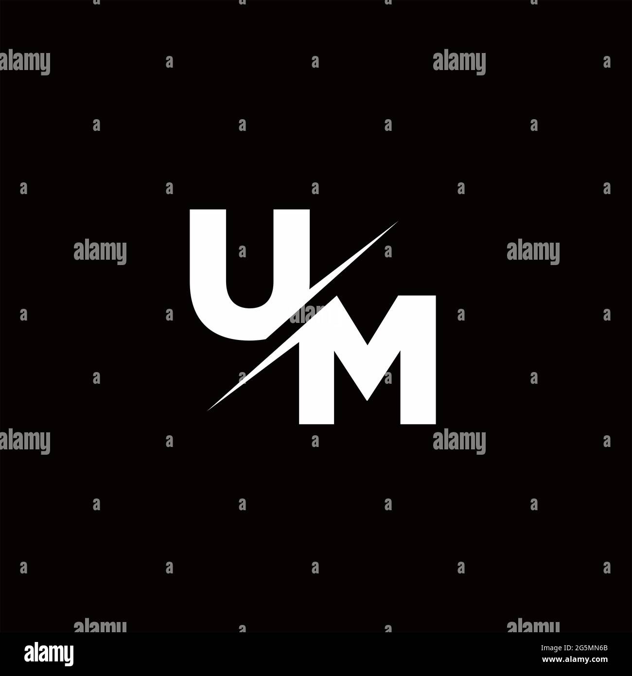 Logo Letter Monogram Slash with Modern logo designs template on Black ...