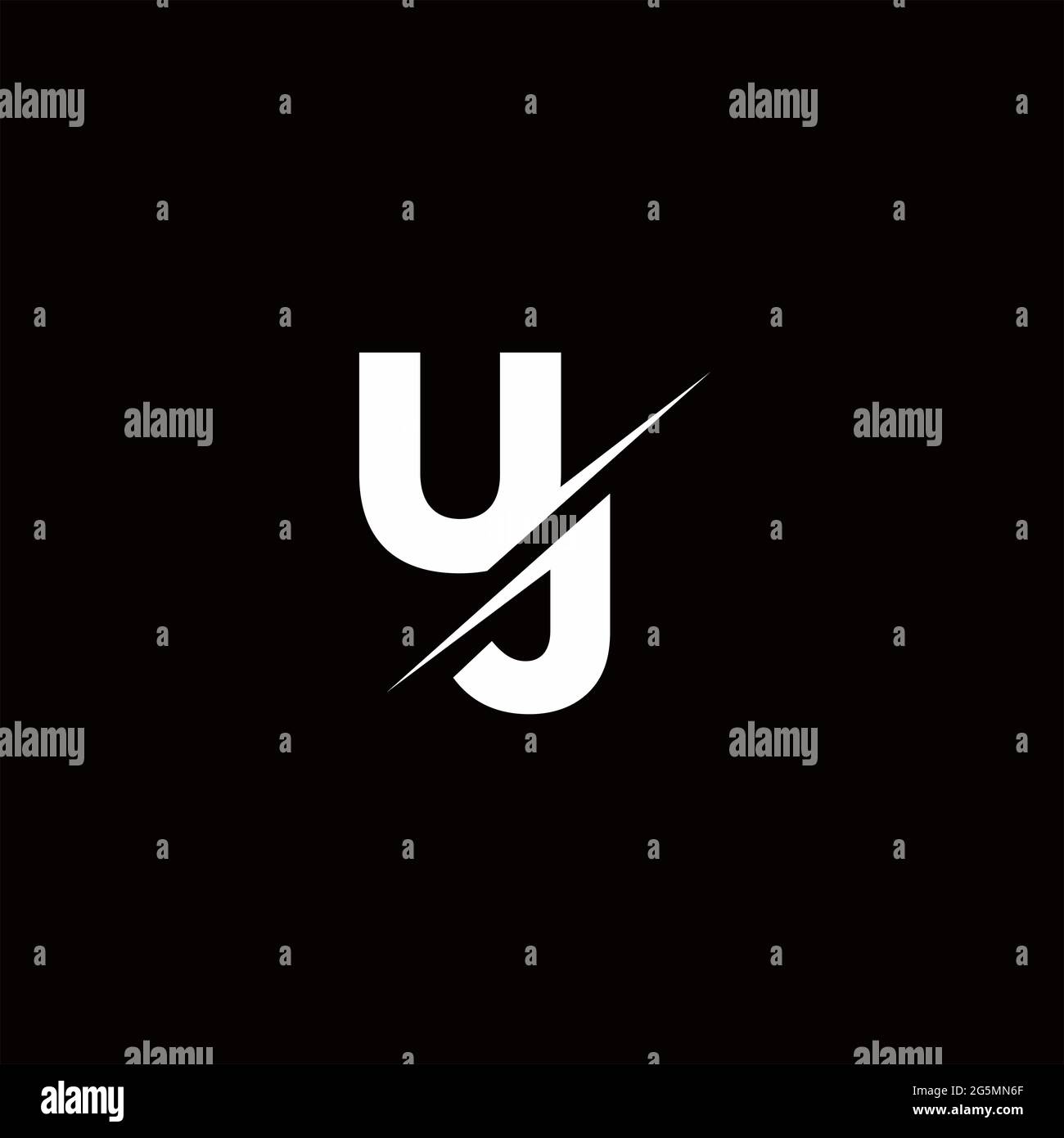 Logo Letter Monogram Slash with Modern logo designs template on Black ...