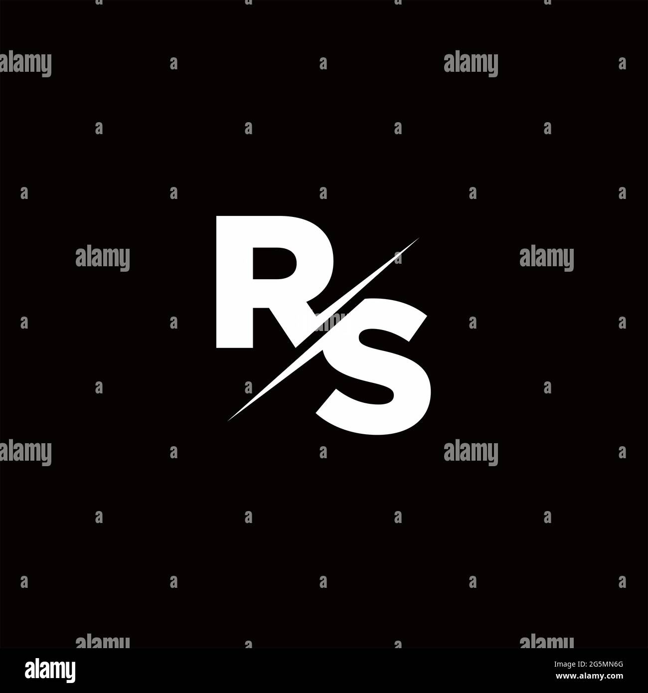 Logo Letter Monogram Slash with Modern logo designs template on Black ...