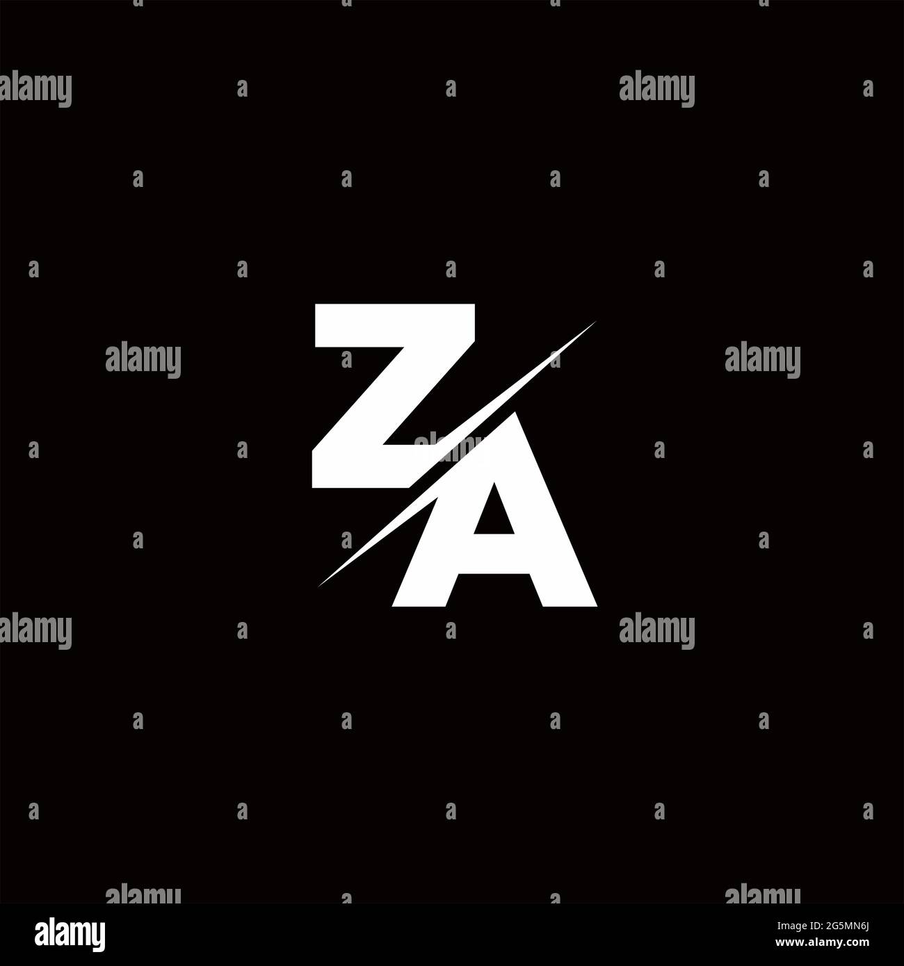 Logo Letter Monogram Slash with Modern logo designs template on Black ...